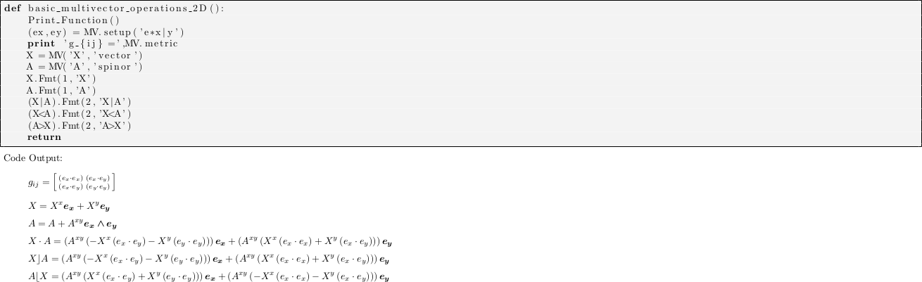 Geometric Algebra — SymPy 0.7.4.1 documentation